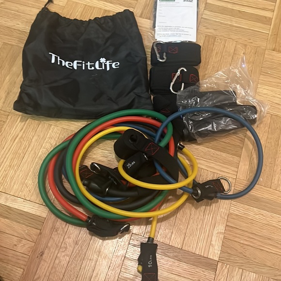 the Fit Life | Other | The Fit Life 5 Piece Exercise Band Set Anchors ...